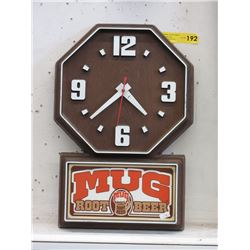 Vintage Mug Root Beer Clock
