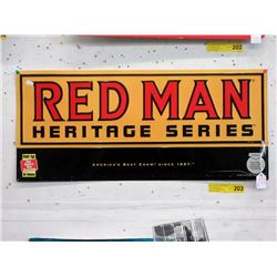 Red Man Tobacco Embossed Tin Sign