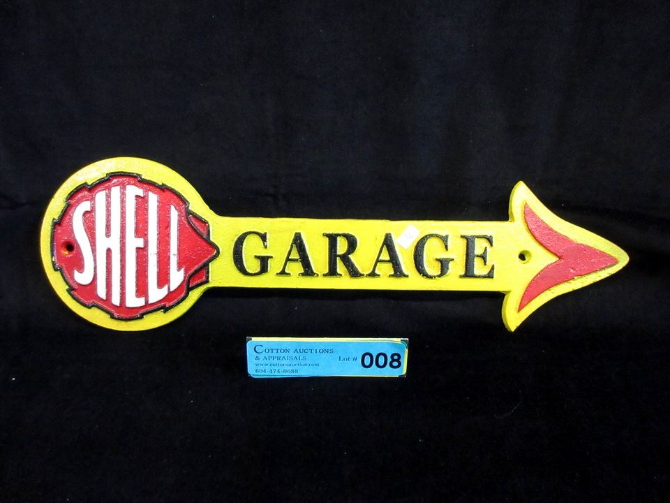 Cast Iron Shell Garage Sign