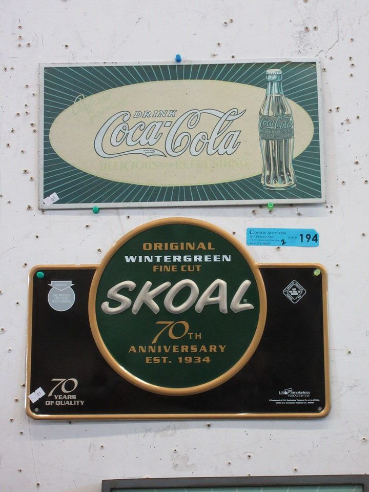 Skoal Tobacco & Coca-Cola Tin Signs