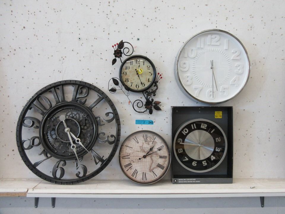 5 Assorted Wall Clocks