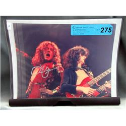 Certified 8" x 10" Robert Plant Autographed Photo