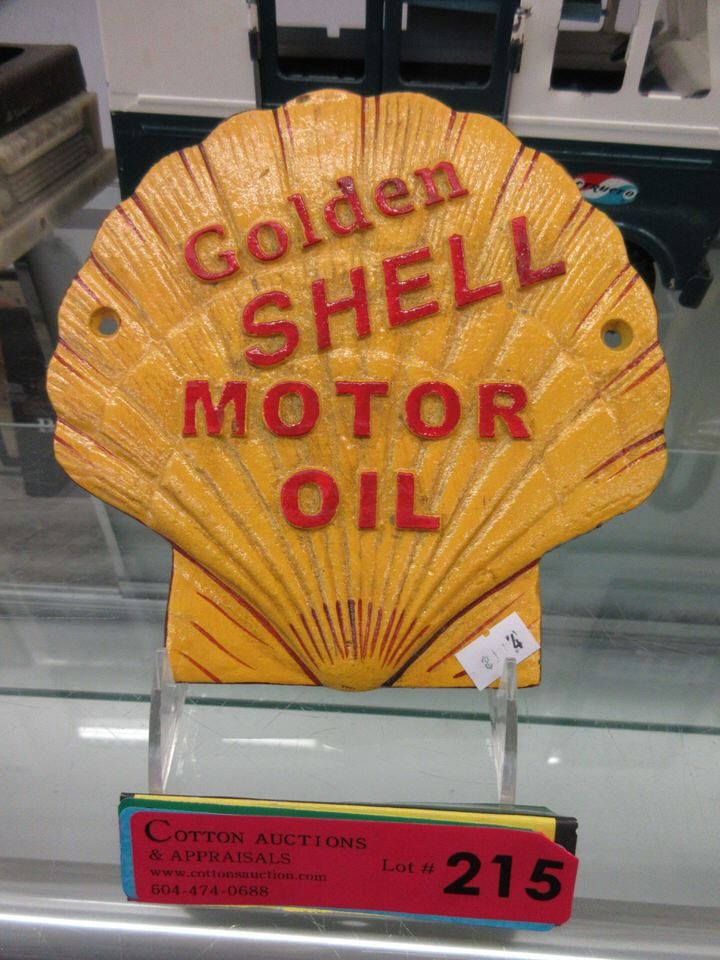 Cast Iron Shell Motor Oil Plaque