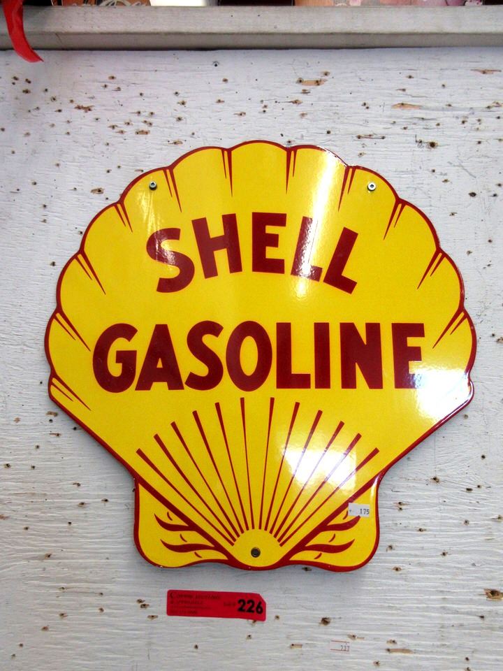 Porcelain Shell Gasoline Sign