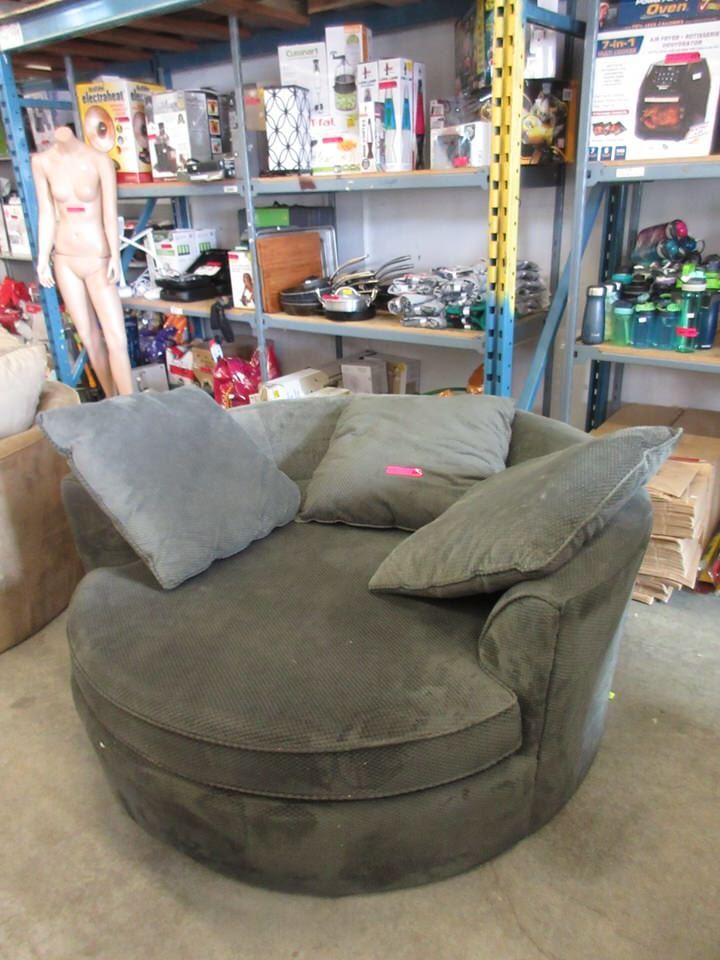 New Green Upholstered Cuddler Chair w/ 3 Cushions