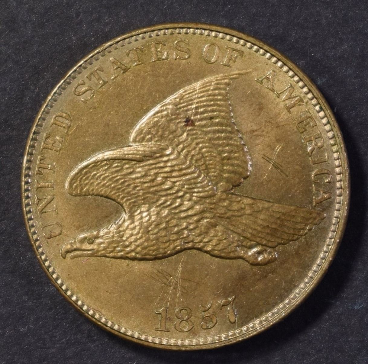 1857 FLYING EAGLE CENT CH BU SUPER STRIKE!!