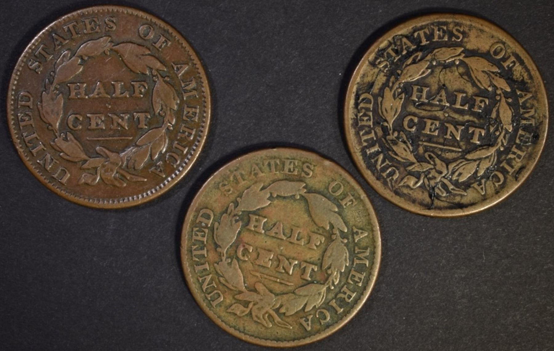 1828 VG, 29 FINE & 35 VF HALF CENTS
