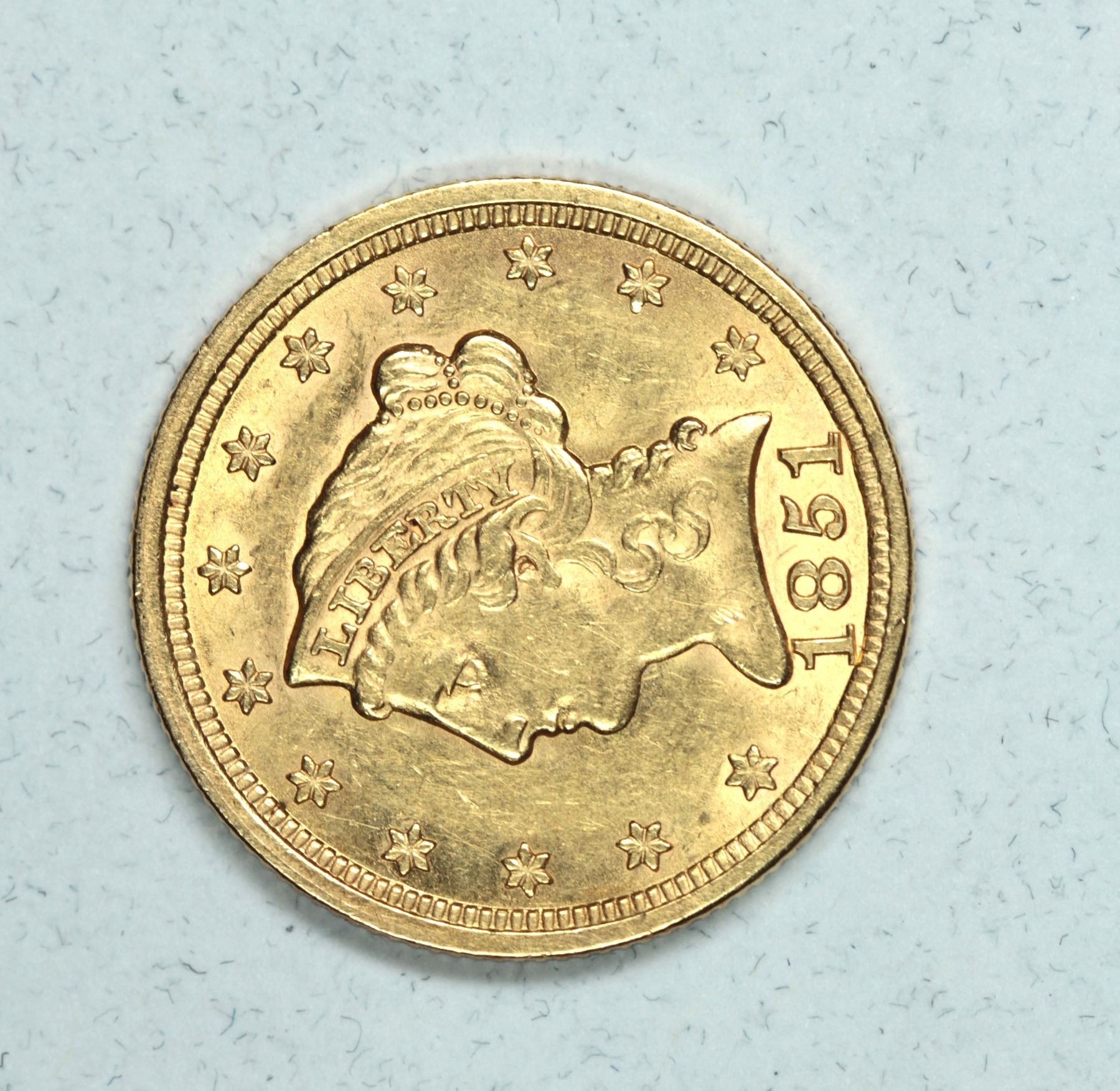 1851 $2.5 Gold Coronet AU/BU