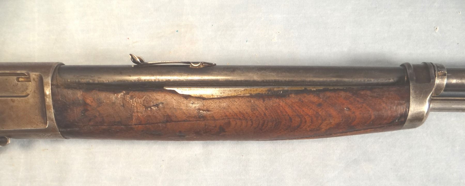 Win 1910 rifle, .401 cal, sn 10272, tacked stock, wood shows heavy wear ...