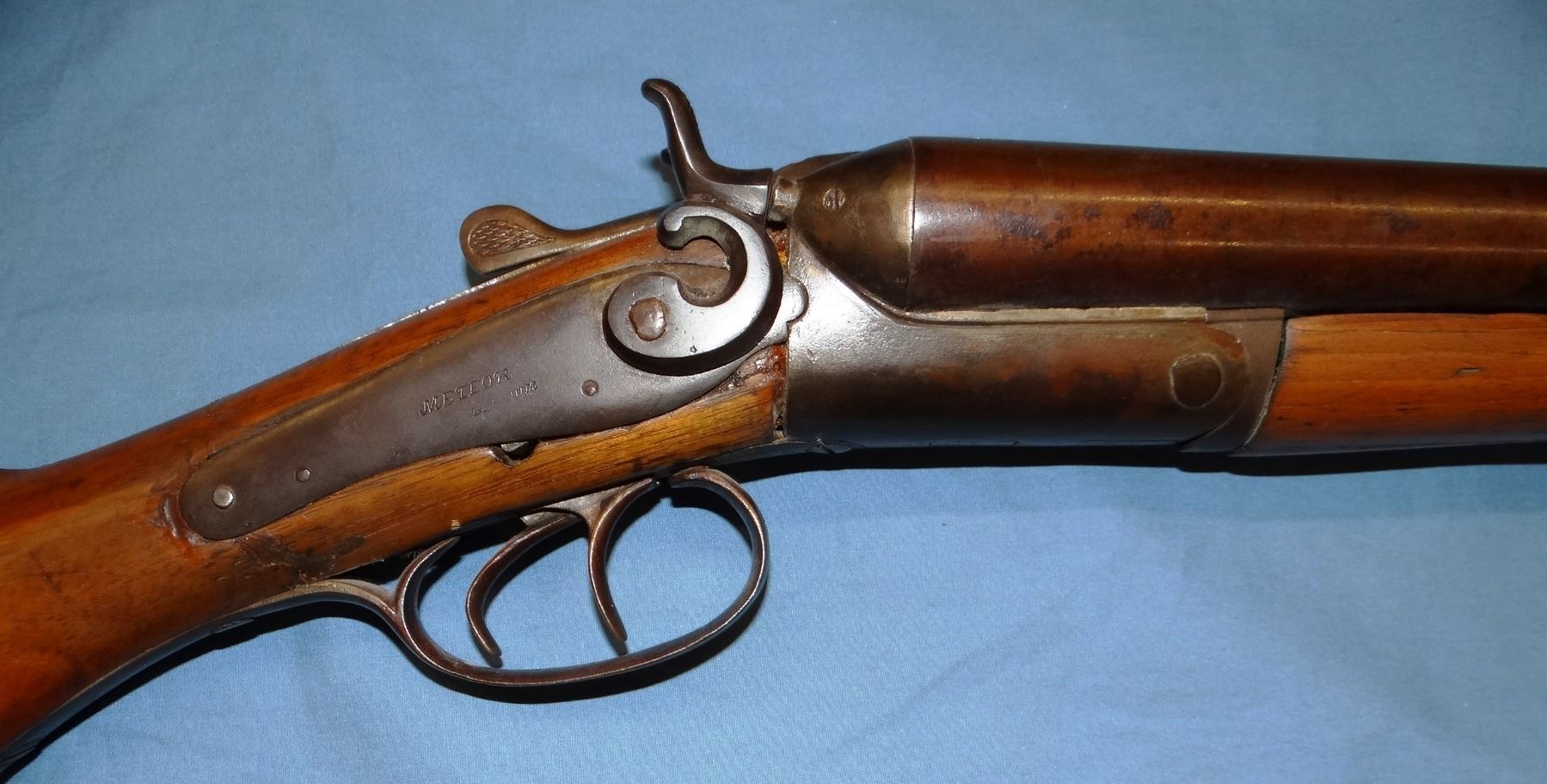 Meteor Belgium shotgun, 32" double Damascus barrel, 12 ga. (very old)