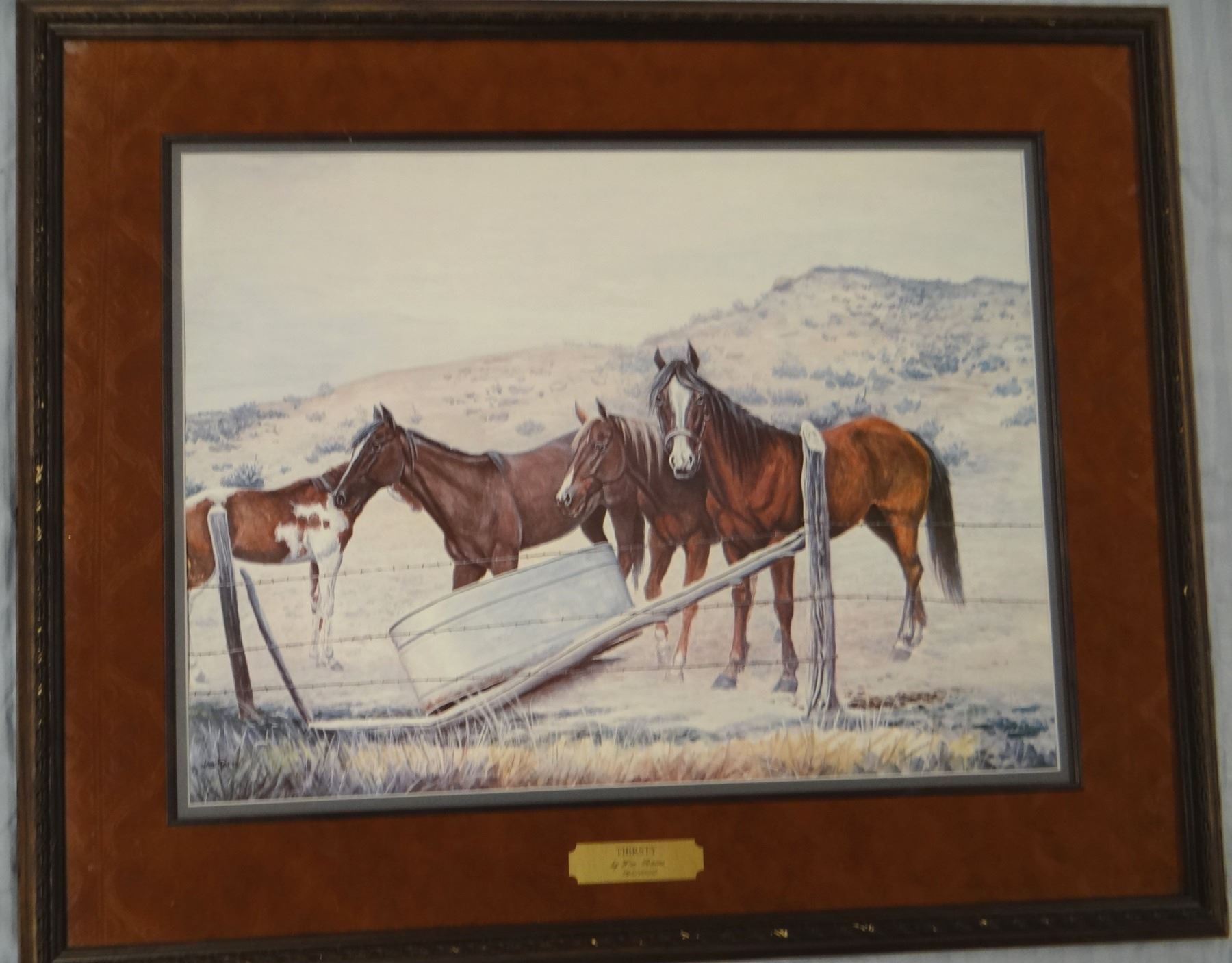 Rains, William framed print, Thirsty, 18 x 24, 795/1000