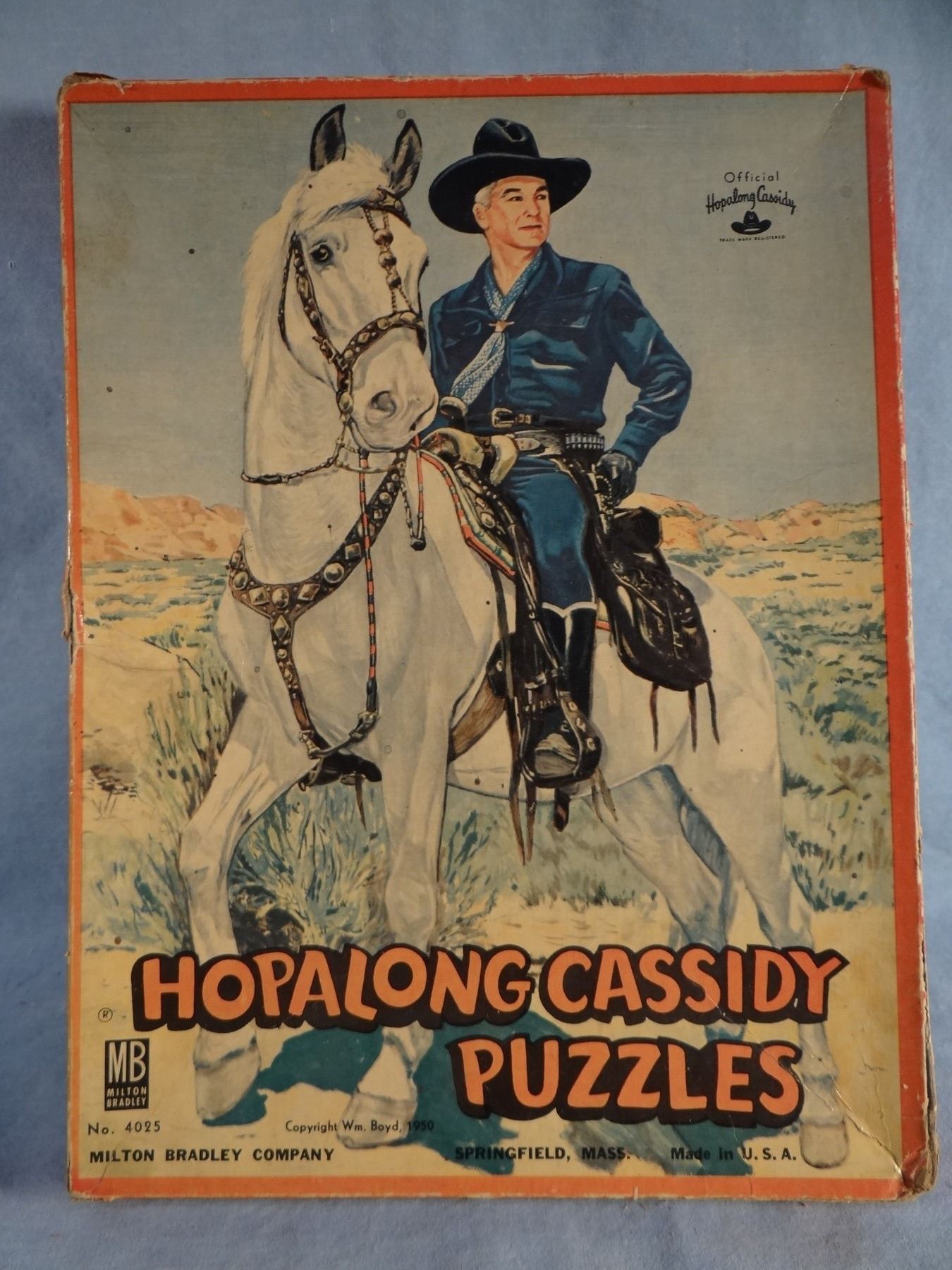 Hop Along Cassidy memorabilia including 4 picture puzzles, lunch box w ...