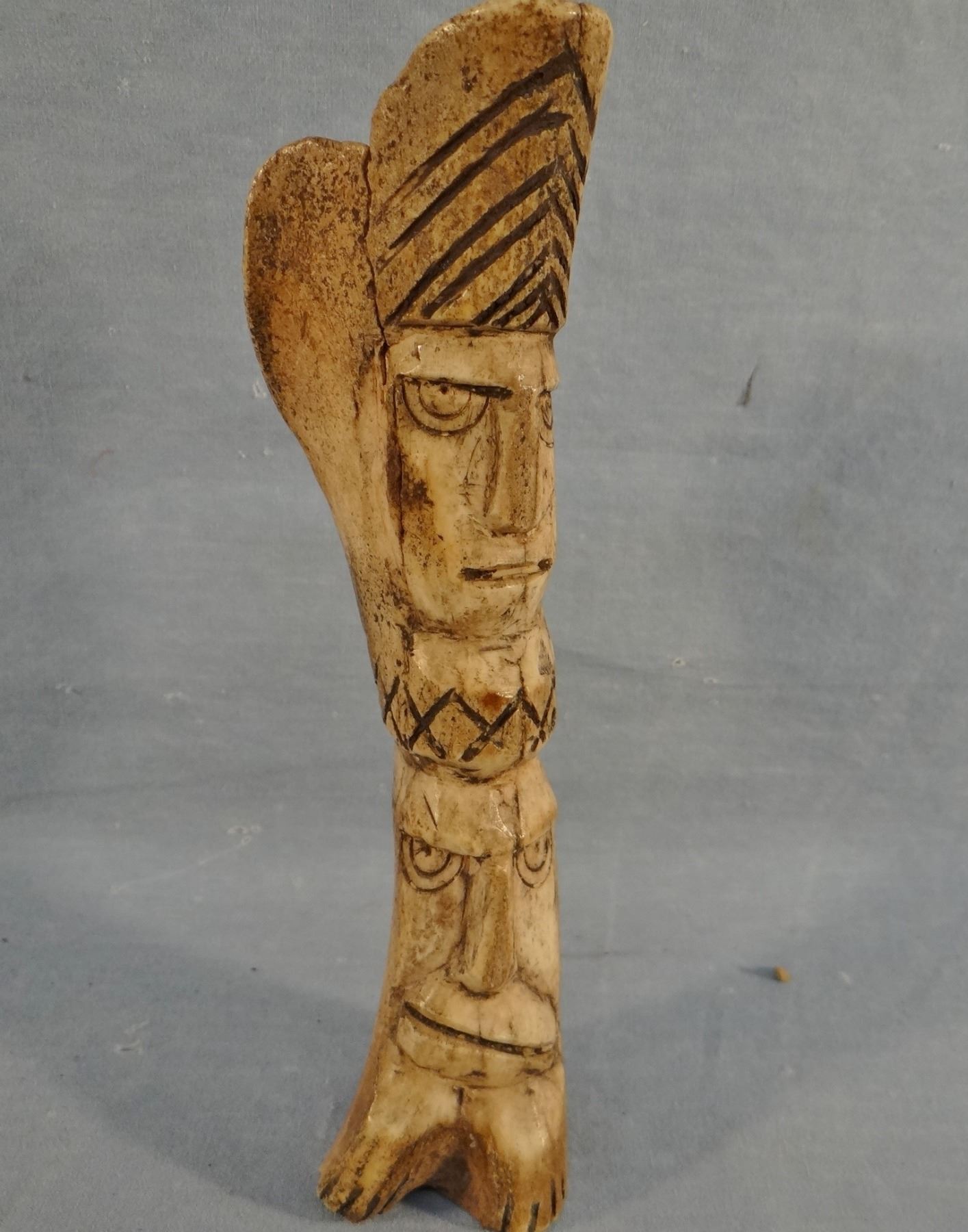1880's carved bone Plains Indian statue
