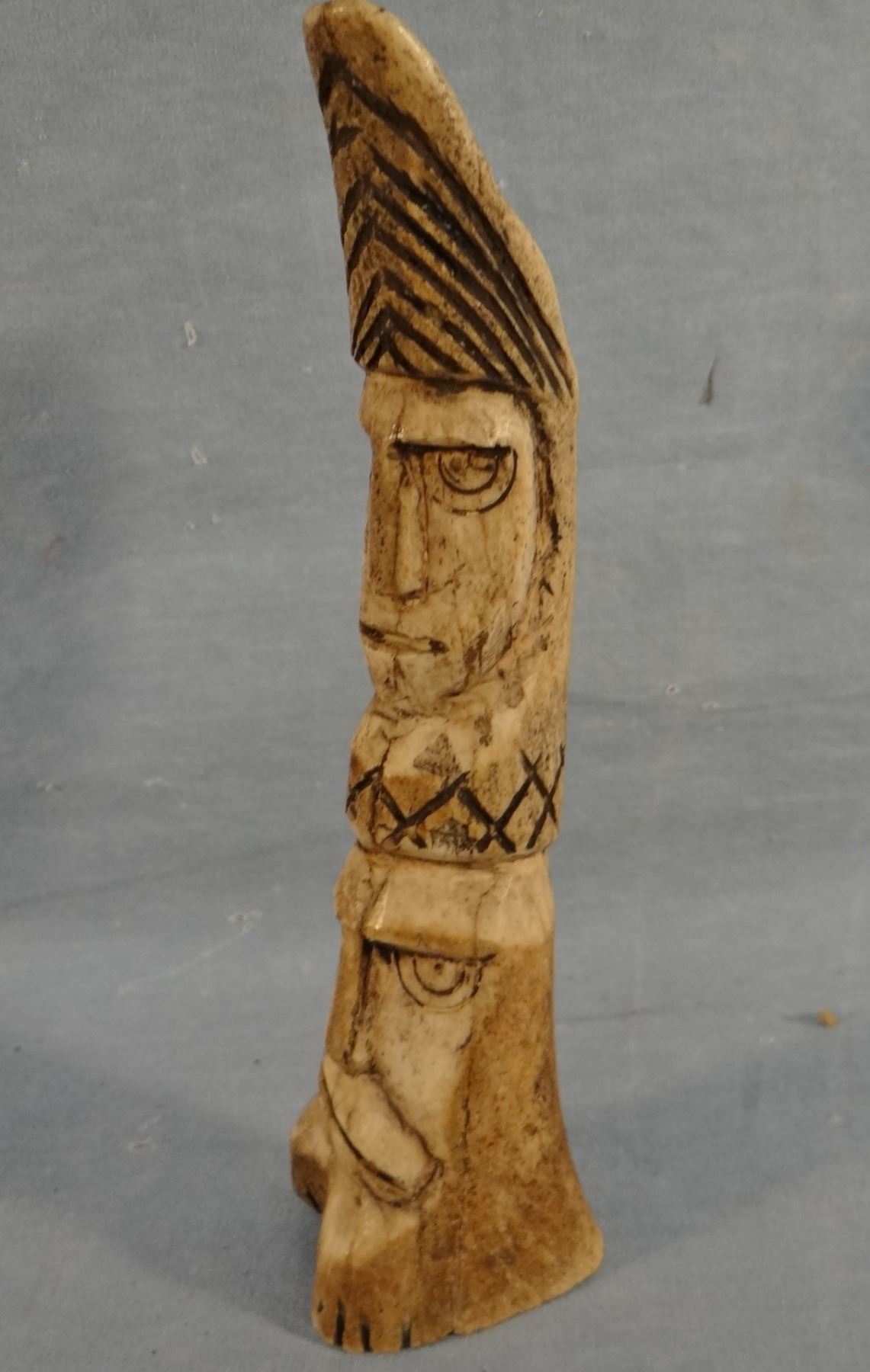 1880's carved bone Plains Indian statue
