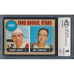 1968 Topps #247 Rookie Stars / Johnny Bench RC / Ron Tompkins (BCCG 9)
