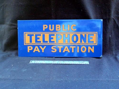 Public Telephone Pay Station Sign 8 x 1
