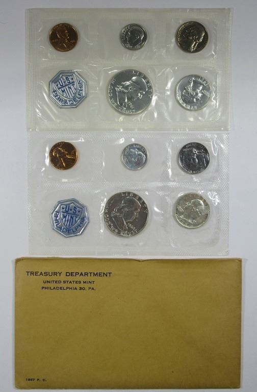 3- U.S. PROOF SETS- 1957, 1960, 1961