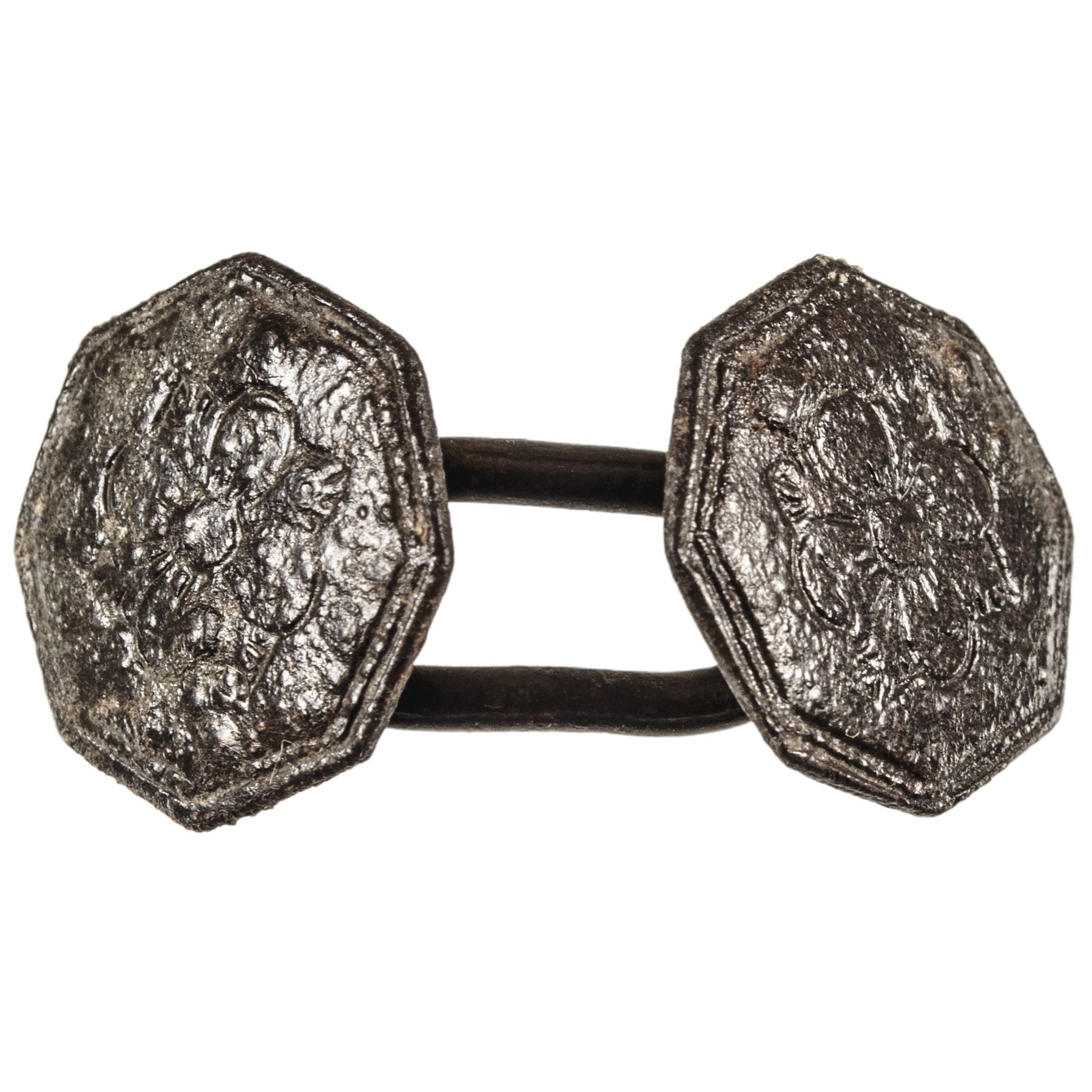 c. 1775 Revolutionary War British Naval Officers Tudor Rose Design Cufflink