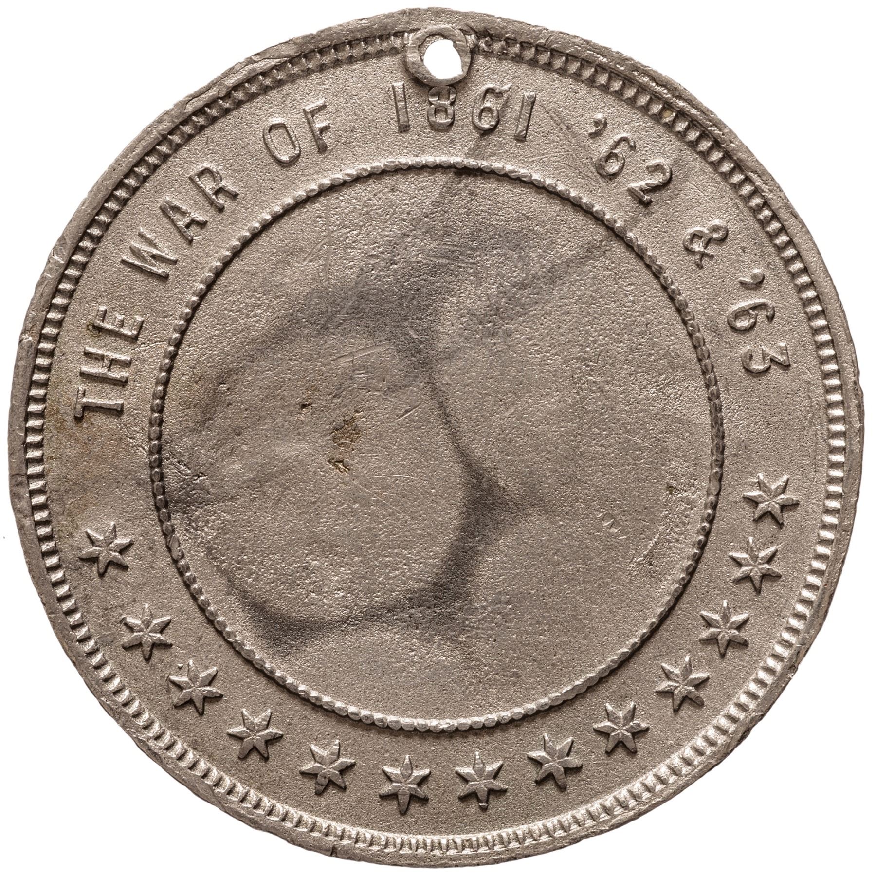 Civil War Dog Tag MAJ. GENERAL McCLELLAN Portrait with THE WAR OF 1861 ...