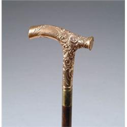 CARVED IVORY HANDLED CANE