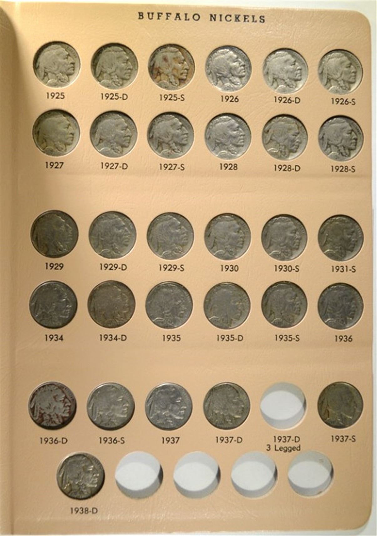 SET BUFFALO NICKELS COMPLETE EXCEPT 13-D T-2,