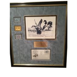 Custom Framed Duck Stamp Commemorative Conservation Picture