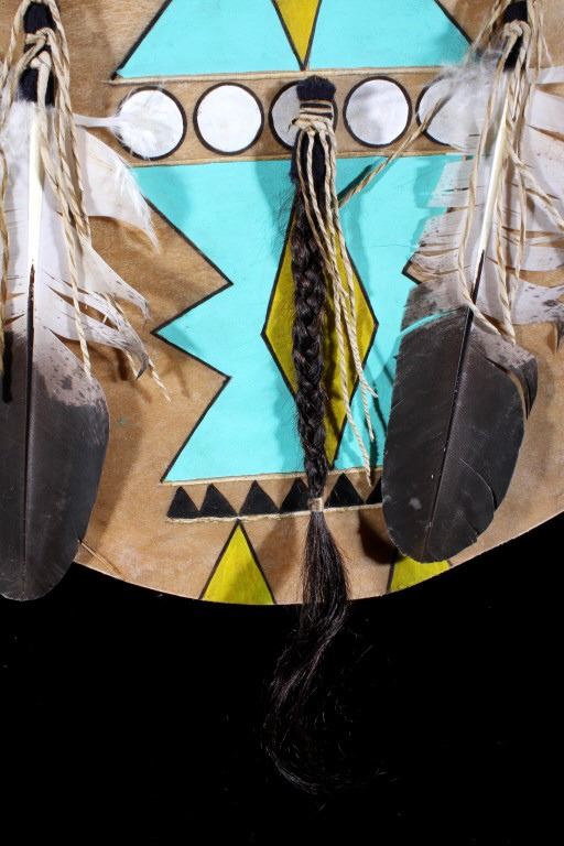 Blackfoot Polychrome Buffalo Rawhide Shield