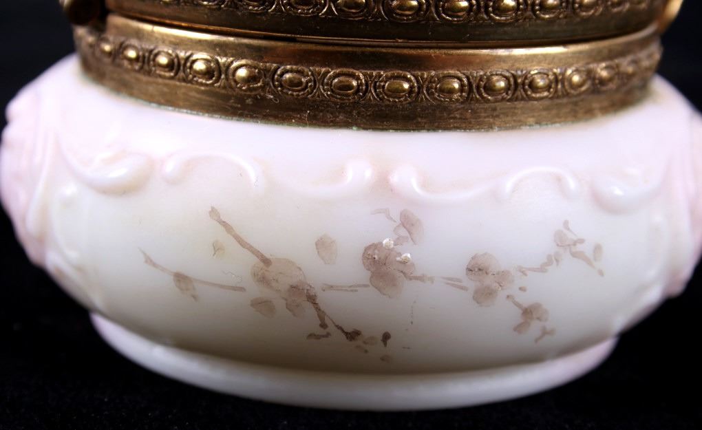 Antique Opal Glass "Wave Crest" Dresser Box