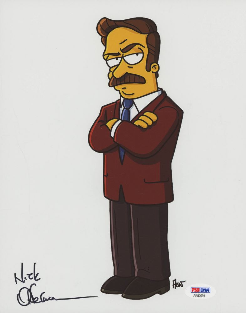 Nick Offerman Signed "The Simpsons" 8x10 Photo (PSA COA)