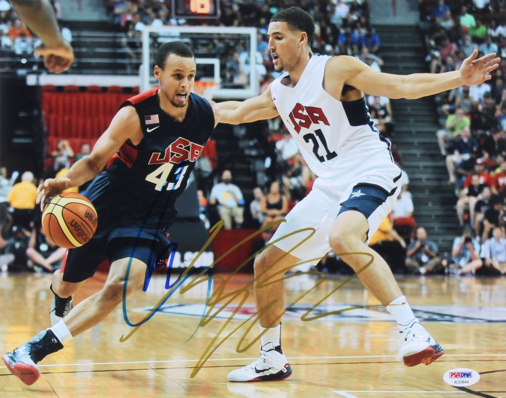 Steph Curry Klay Thompson Signed Team USA 11x14 Photo (PSA LOA)