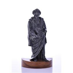 Antique Pewter Sculpture Of A Robed Cleric