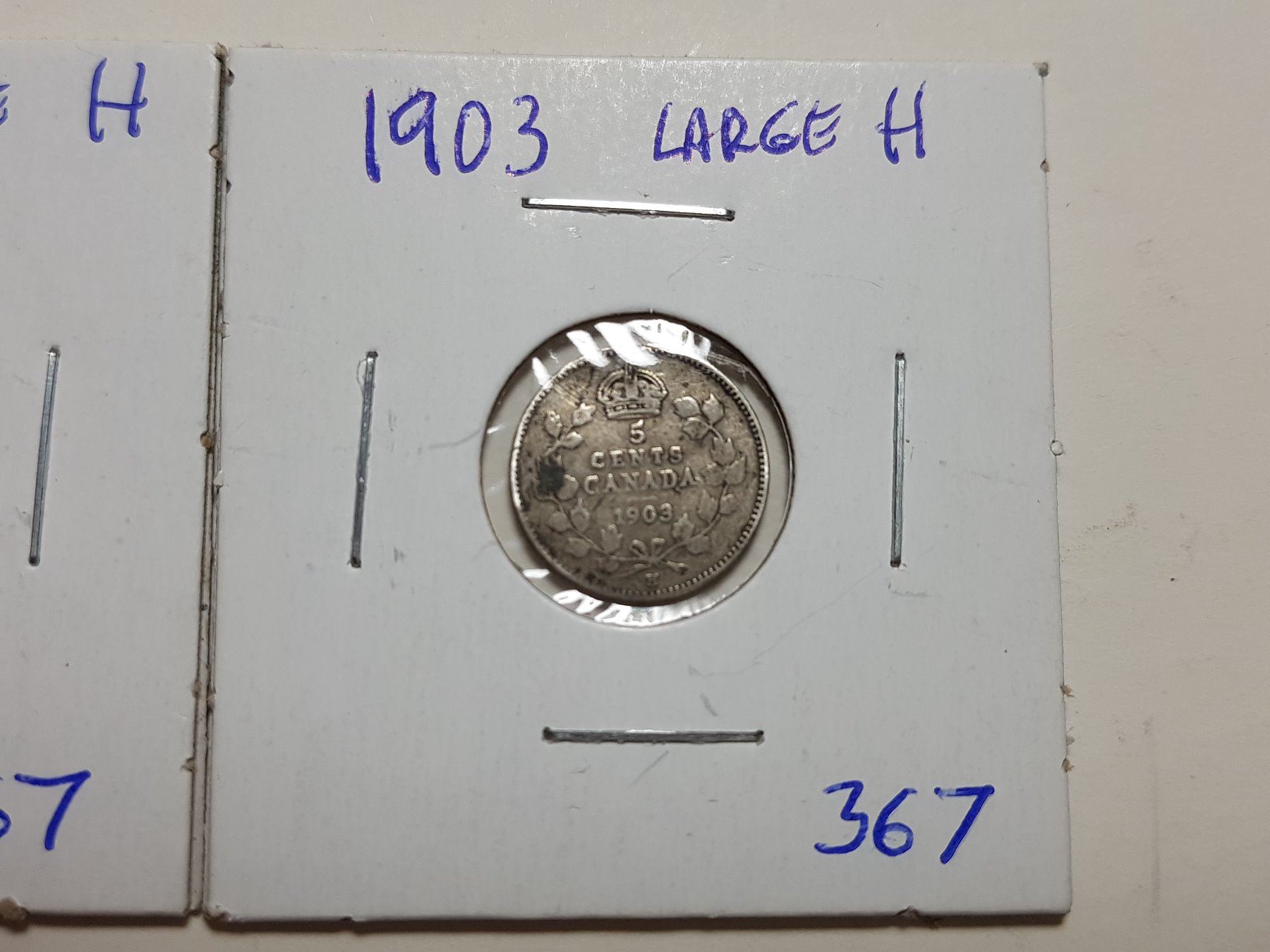 1902H, 1903H, LARGE H FIVE CENT SILVER COINS