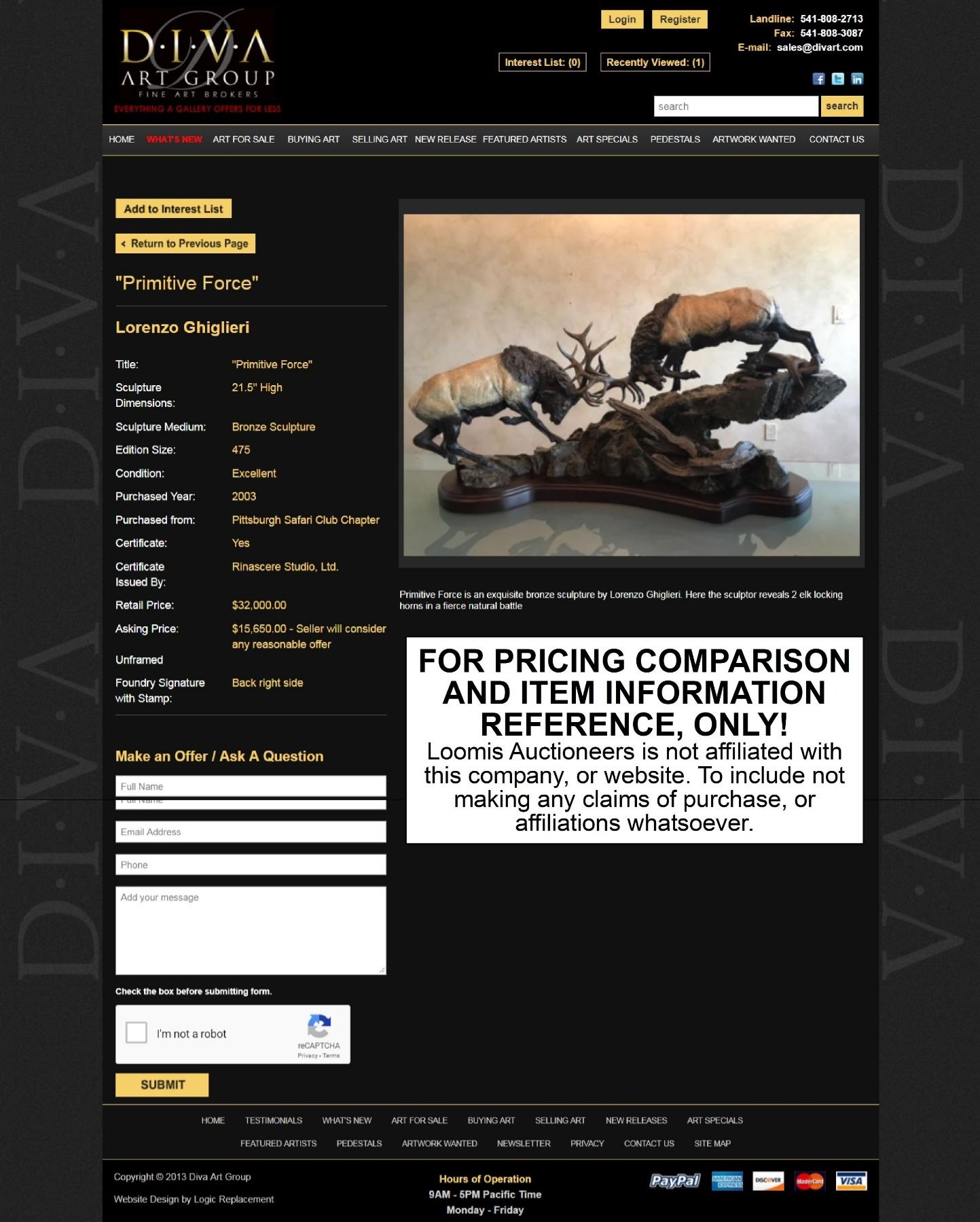 PRIMITIVE FORCE BRONZE by LORENZO GHIGLIERI: RETAIL $32,000.00 CURRENT