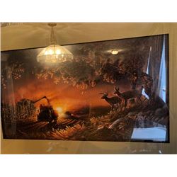 *SUNSET HARVEST* FRAMED DEER ART BY FAMOUS ARTIST TERRY REDLIN(1937-2016)