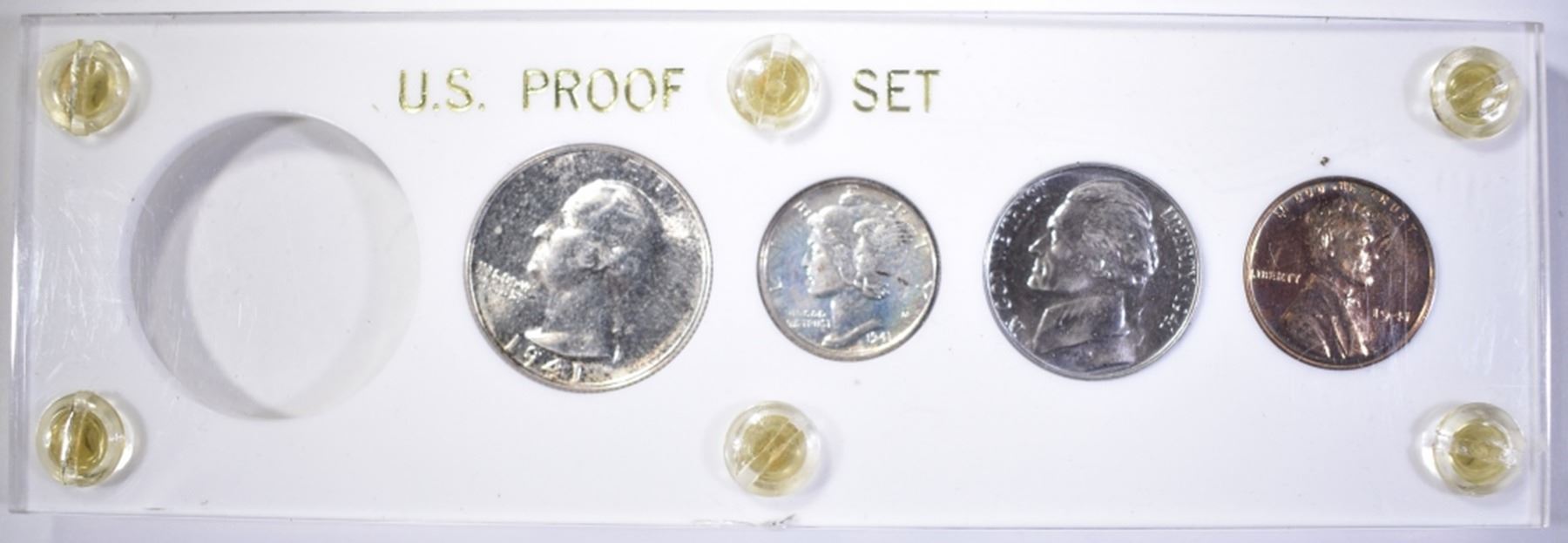 4 COIN SET IN CAPITAL PLASTIC: 1941 GEM PROOF
