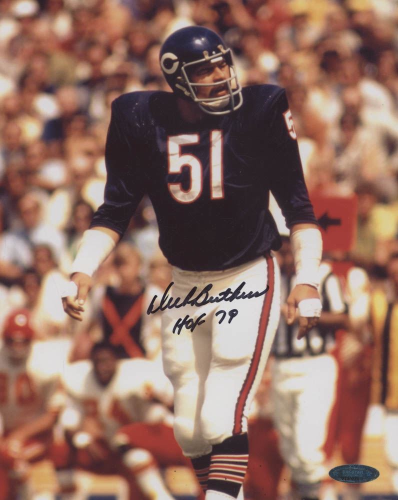 Dick Butkus Signed Chicago Bears 8x10 Photo Inscribed "HOF 79" (TriStar ...