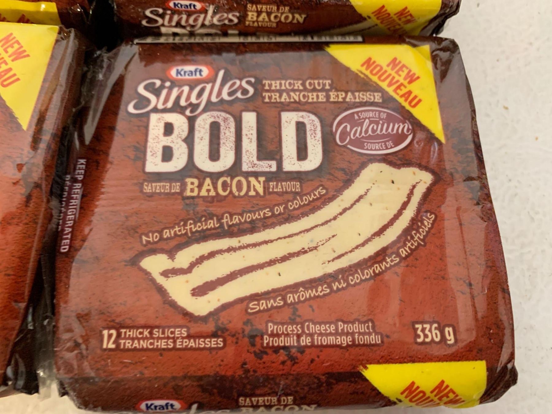 Kraft Singles Bold Thick Cut Bacon Cheese Slices (336g) Lot of 9