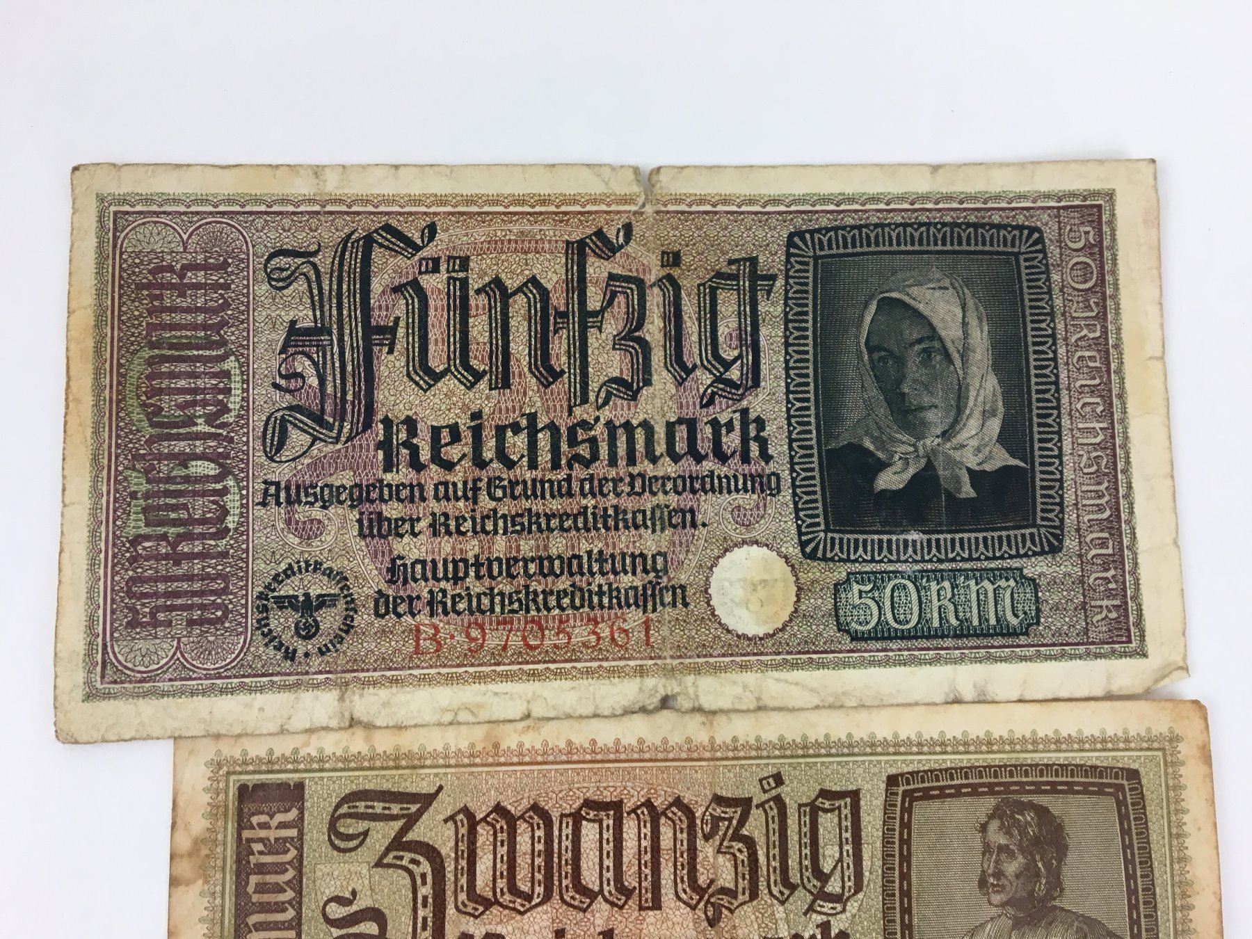 LOT OF 3 NAZI GERMAN BANK NOTES - Schmalz Auctions