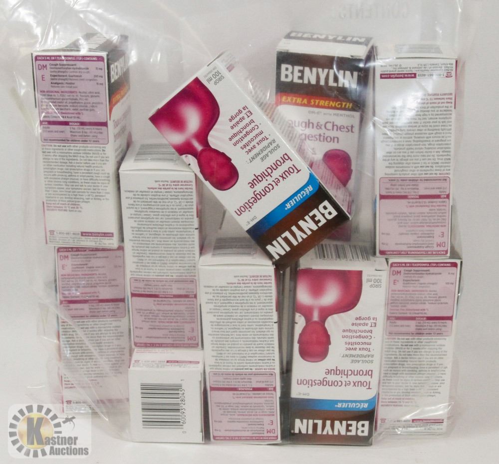 LARGE BAG OF ASSORTED BENYLIN SYRUP