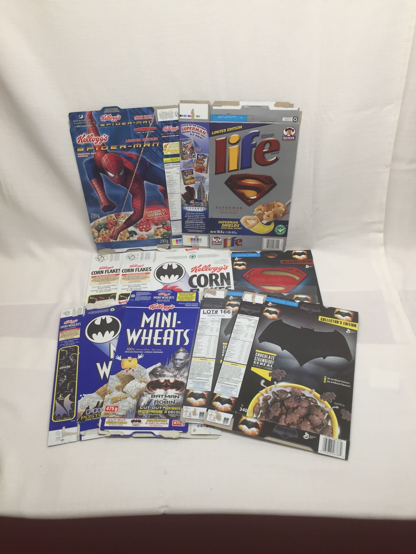LOT OF APPROX 9 SUPERHERO CEREAL BOXES
