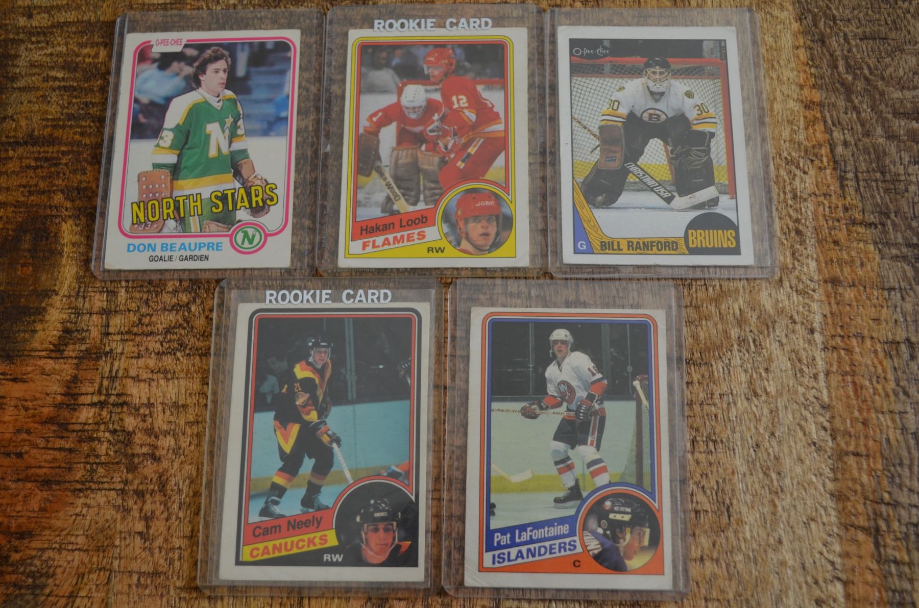 Cam Neely, Pat LaFontaine, and 3 other Rookie Cards