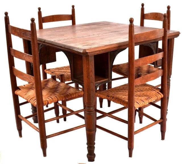 Antique E. Puchta Saloon Table & Chairs