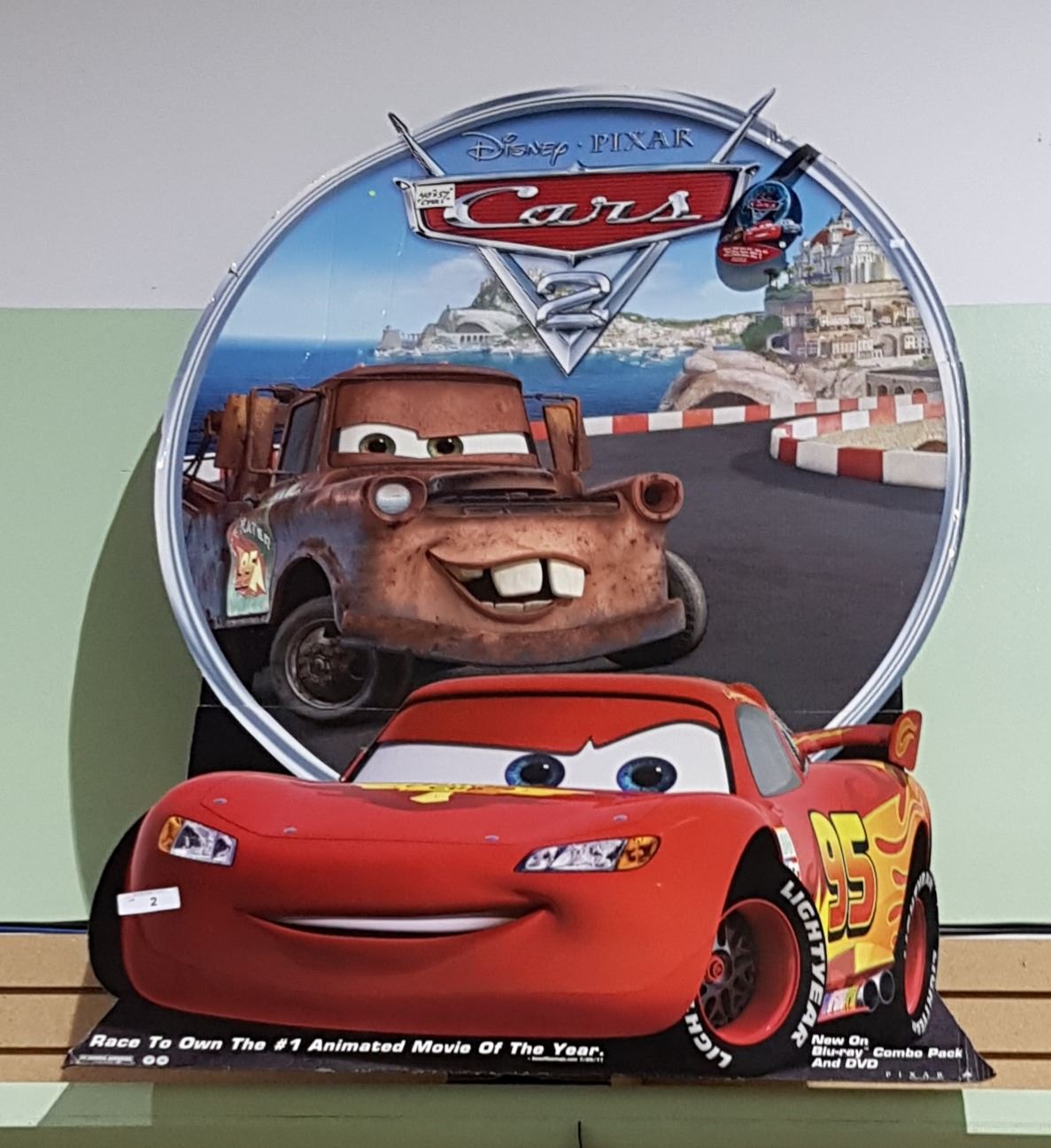 DISNEY PIXAR'S CARS 2 THEATRE CARDBOARD STAND-UP SIGN