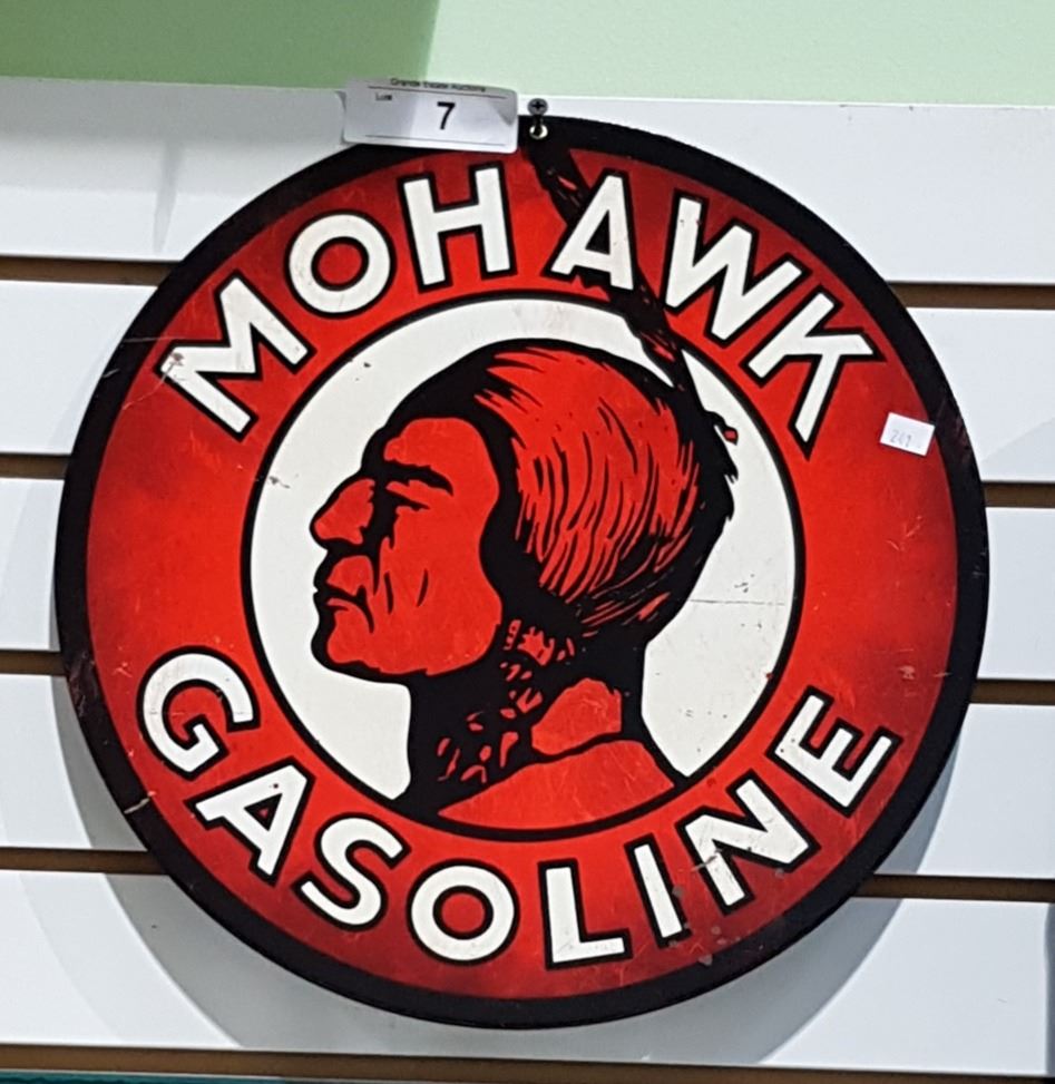 MOHAWK GASOLINE METAL SIGN