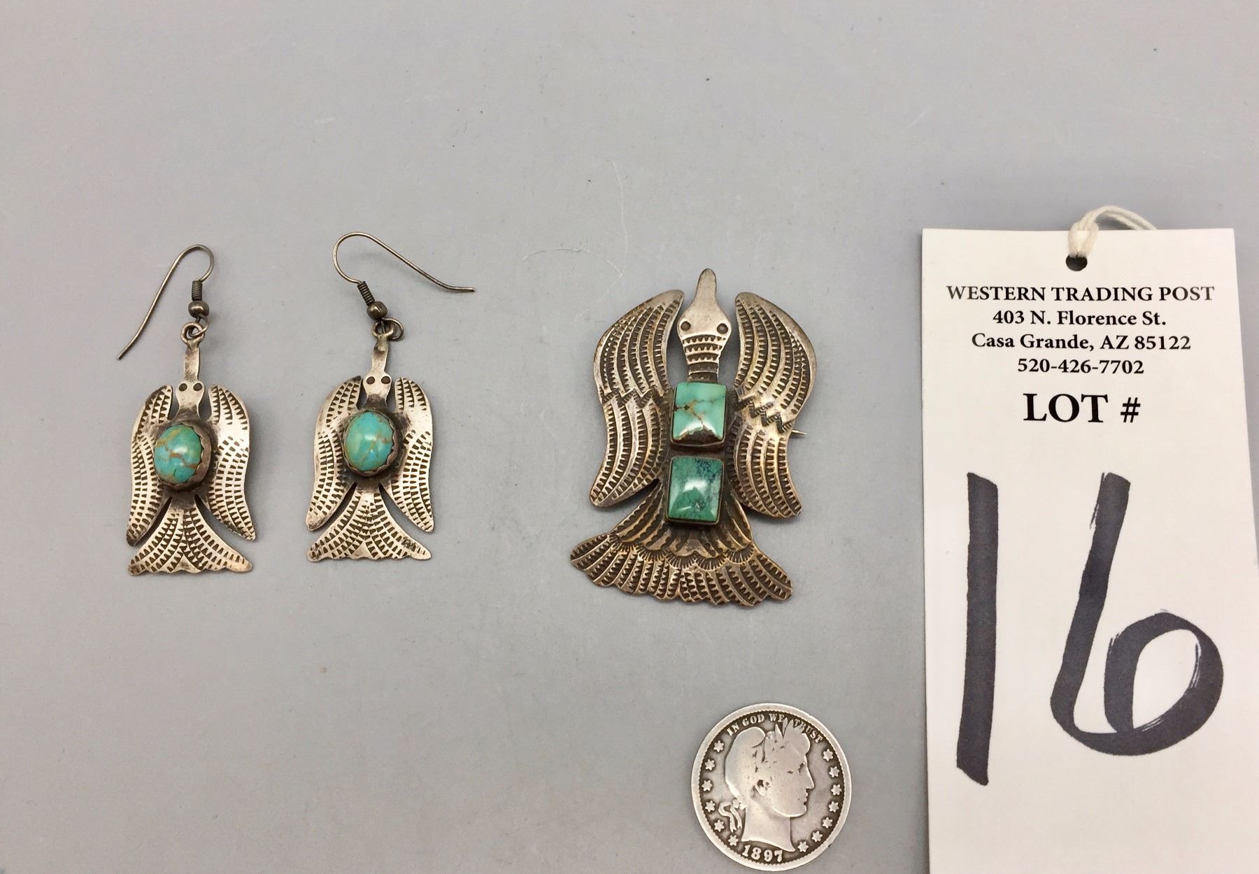 Waterbird Design Pendant and Earring Set