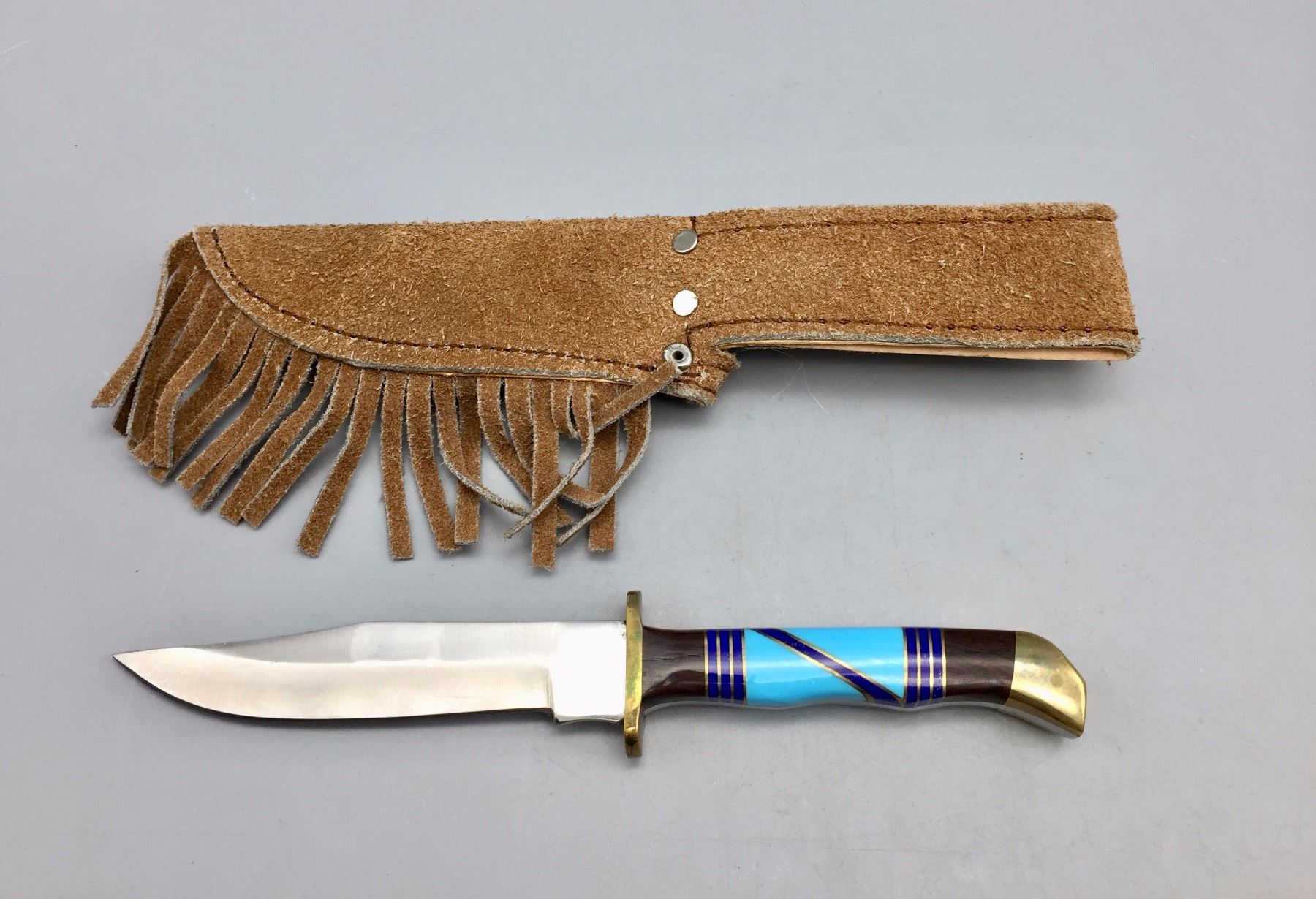 Fixed Blade Knife with Inlay Handle