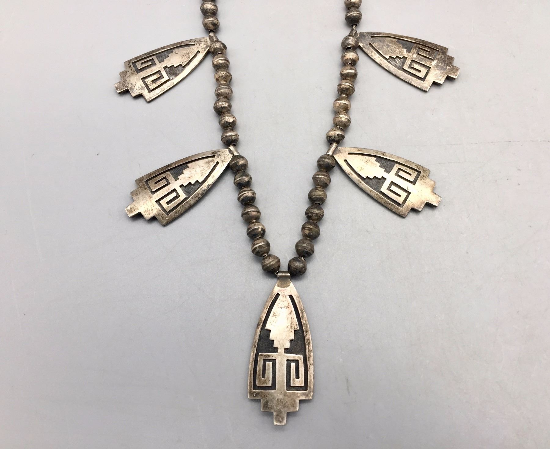 Hopi Overlay Necklace - Lawrence Saufkie