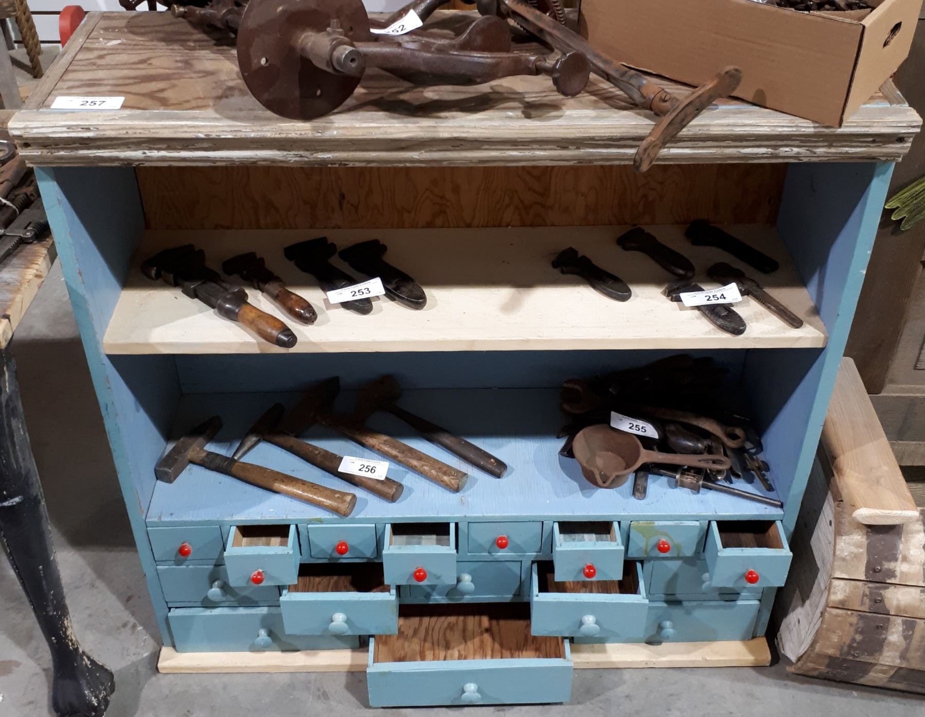 VINTAGE WOOD SHOP STORAGE CABINET