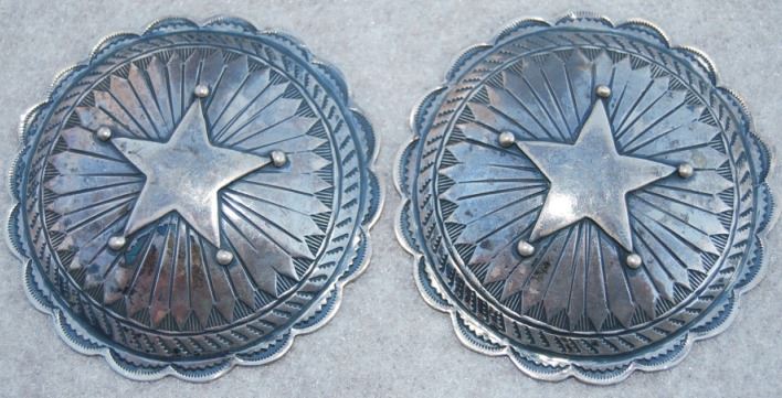 3" silver star conchos
