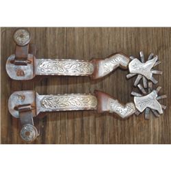 rare CEI silver inlaid lady leg spurs